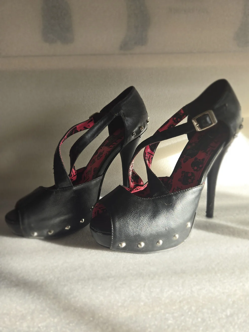 Abby Dawn | Shoes | Abby Dawn Pretty Please Black Studded Peeptoe ...